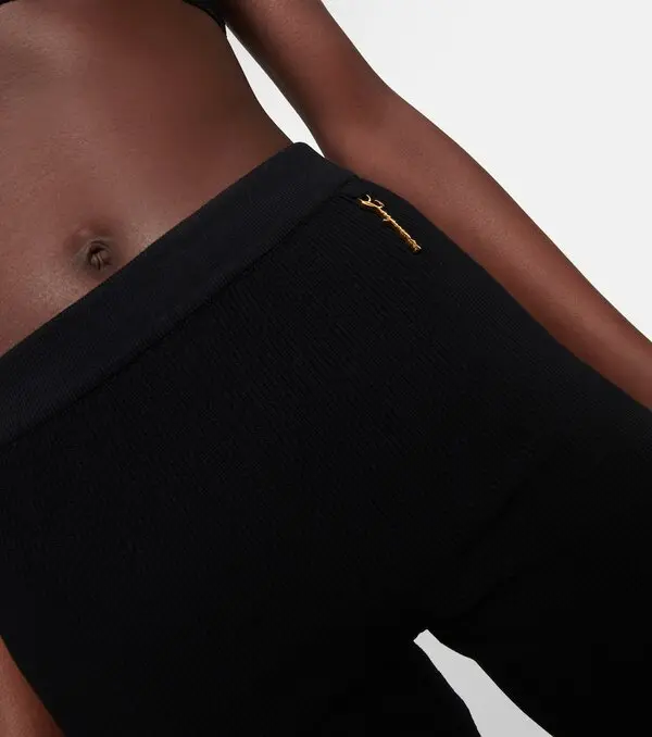 Jacquemus Le Short Pralu Ribbed-knit Shorts - Black
