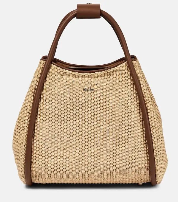 Max Mara Marine Raffia-effect Tote Bag