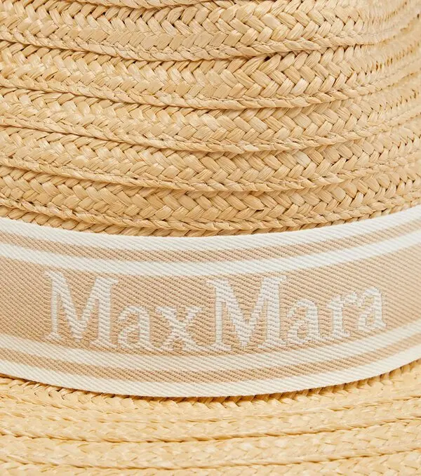 MaxMara Beige Chiffon Hat Max Mara Chiffon Straw-Effect Hat In Beige - 30% Off  main image 4