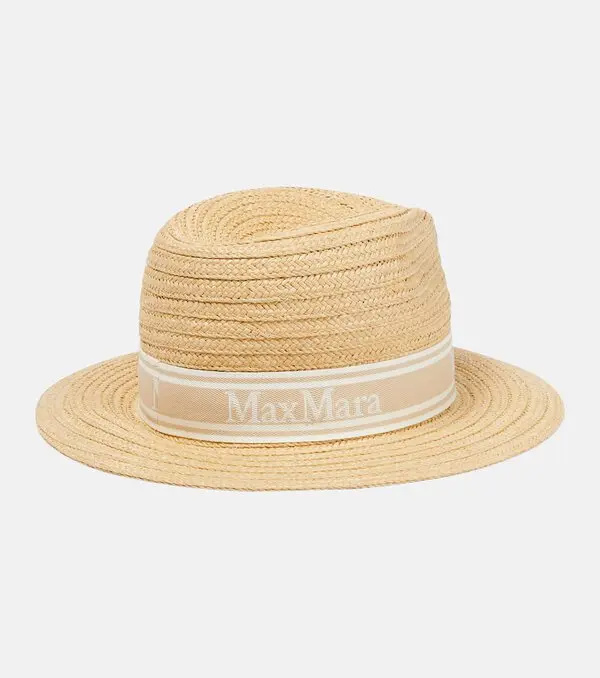 Max Mara Chiffon Straw-Effect Hat In Beige - 30% Off 