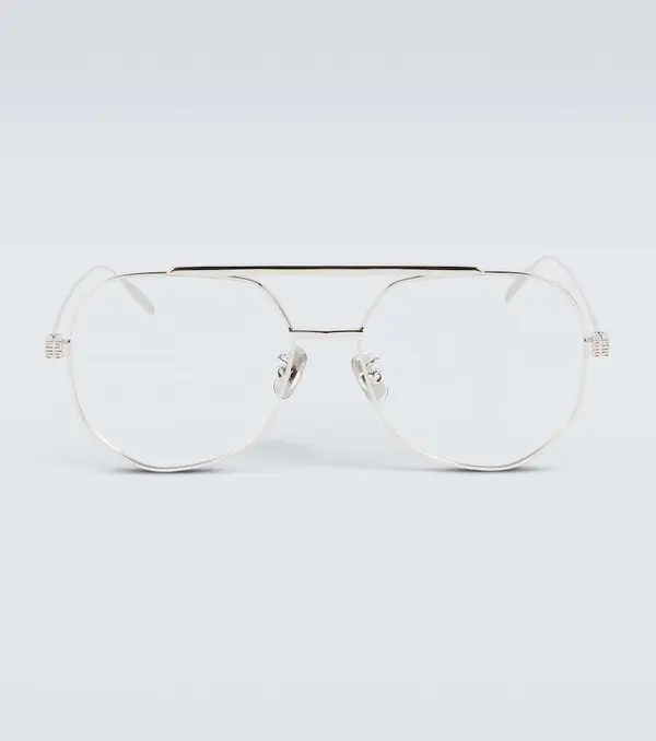 Givenchy Metal-Frame Aviator Glasses In Silver - 30% Off  display picture 3
