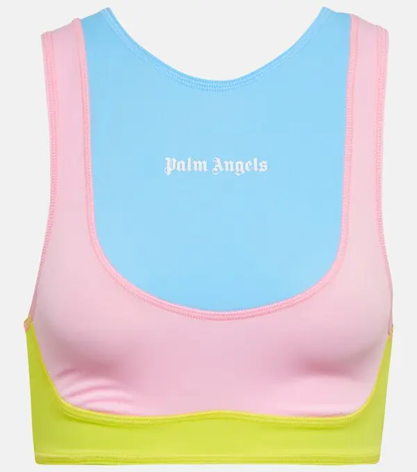 Palm Angels Logo Printed Sports Bra - Multicoloured