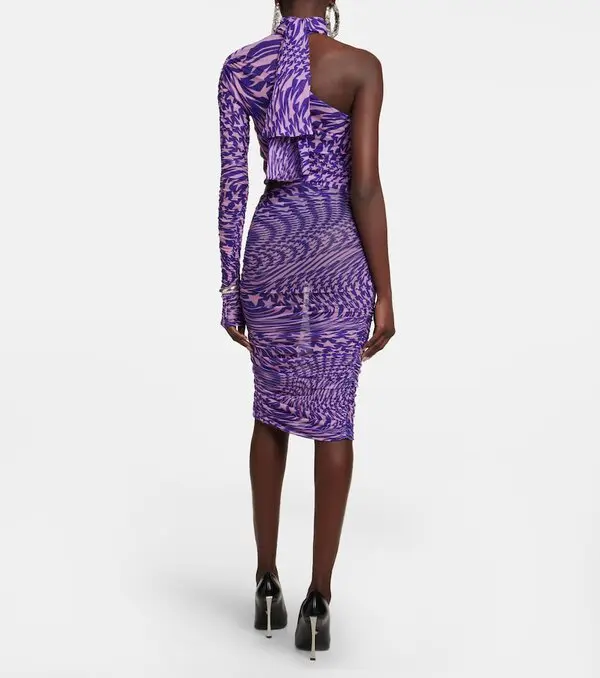 MUGLER Printed Mesh Minidress