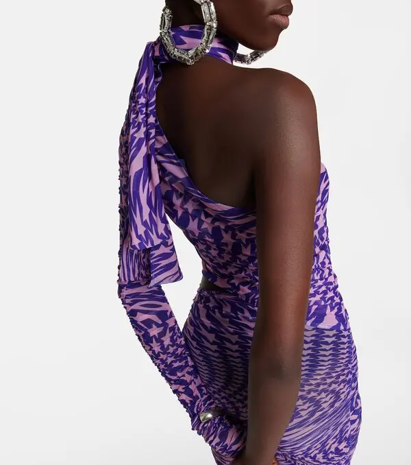 MUGLER Printed Mesh Minidress