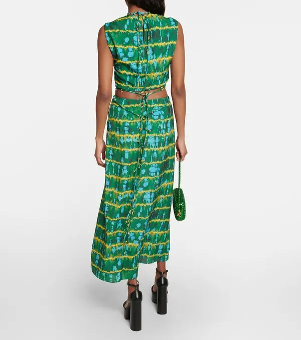 Altuzarra Ayana Printed Ruched Crop Top