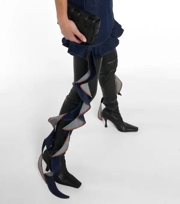 David Koma Corset Mini Denim Dress