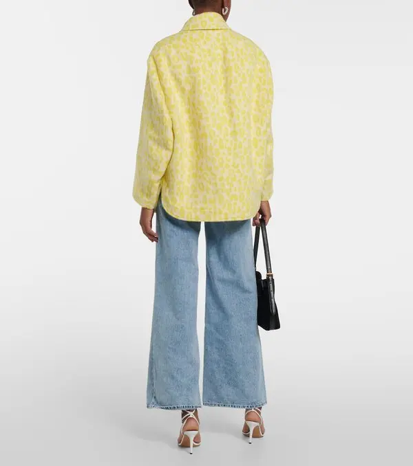 Isabel Marant Étoile Printed Virgin Wool Overshirt - Yellow