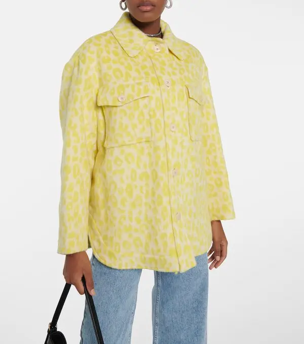 Isabel Marant Étoile Printed Virgin Wool Overshirt - Yellow