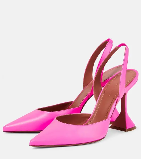 Amina Muaddi Holli Glass Slingback Pumps