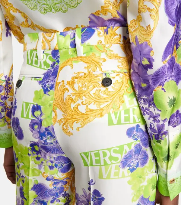 Versace Floral Wide-leg Pants - Multicoloured
