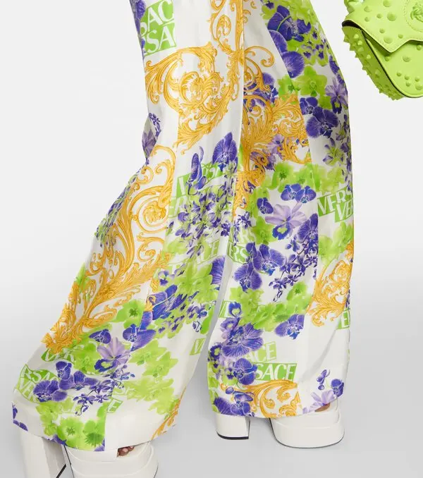 Versace Floral Wide-leg Pants - Multicoloured