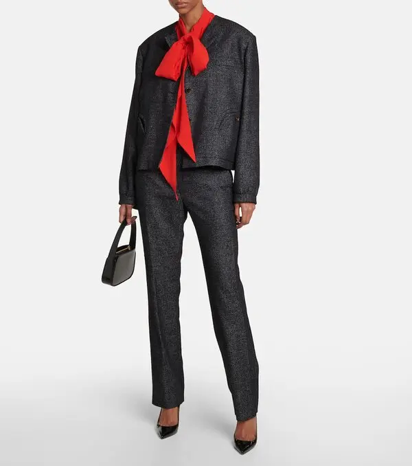 BLAZÉ MILANO Percheron High-rise Wool-blend Pants - Black