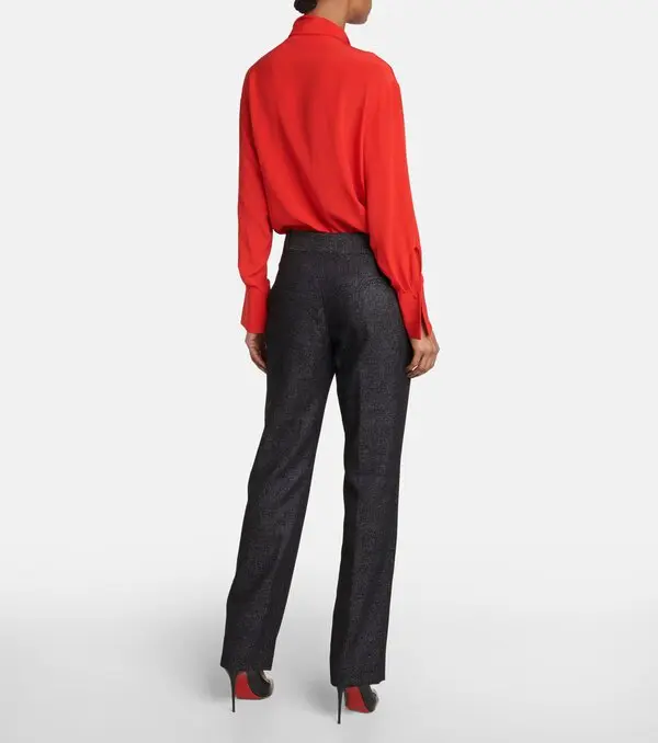 BLAZÉ MILANO Percheron High-rise Wool-blend Pants - Black