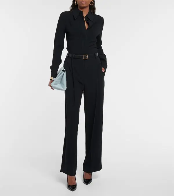 Victoria Beckham Pleated Wide-leg Trousers