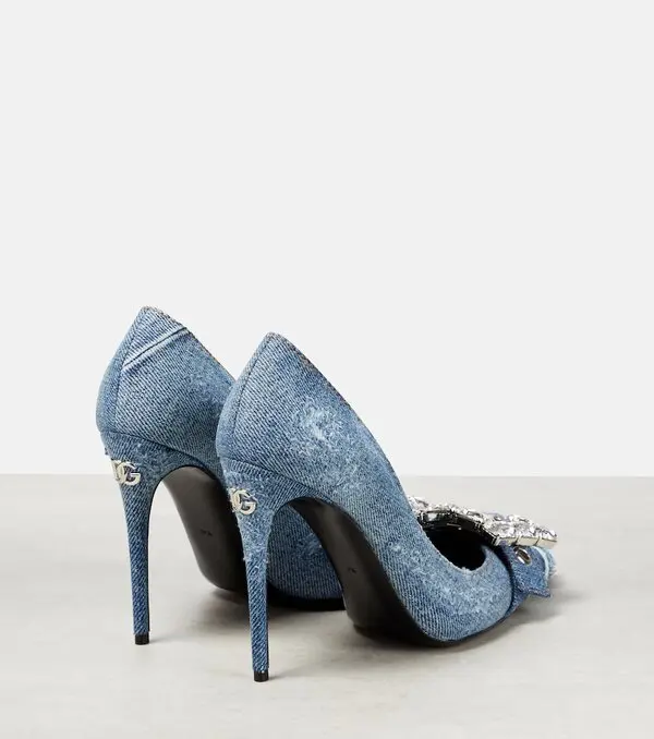 Dolce & Gabbana Embellished Denim Pumps