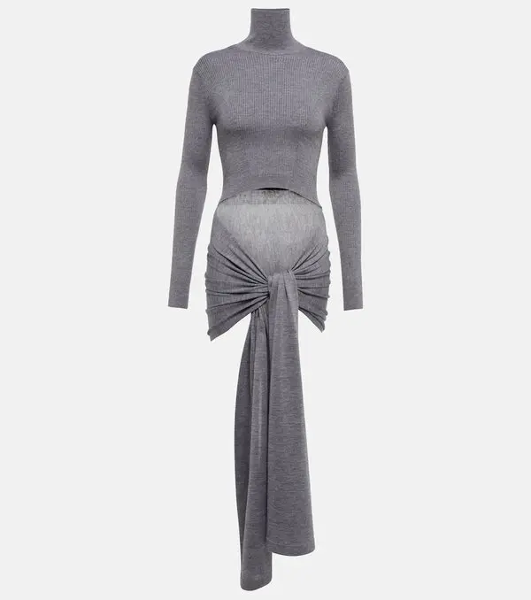 Alaïa Tie-front Cashmere And Silk Turtleneck Sweater