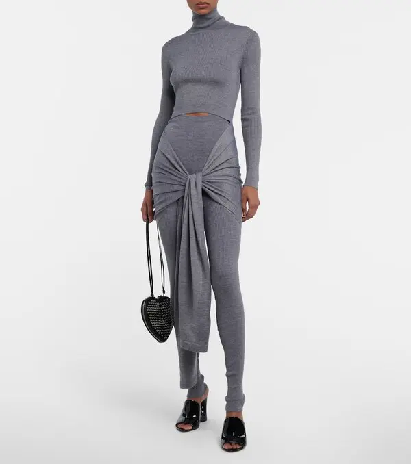 Alaïa Tie-front Cashmere And Silk Turtleneck Sweater