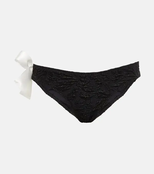 Giambattista Valli One-shoulder Bow Bikini Bottom - Black