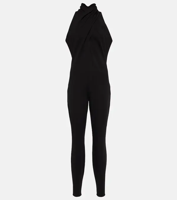 Alaïa Halterneck Crêpe Jumpsuit - Black