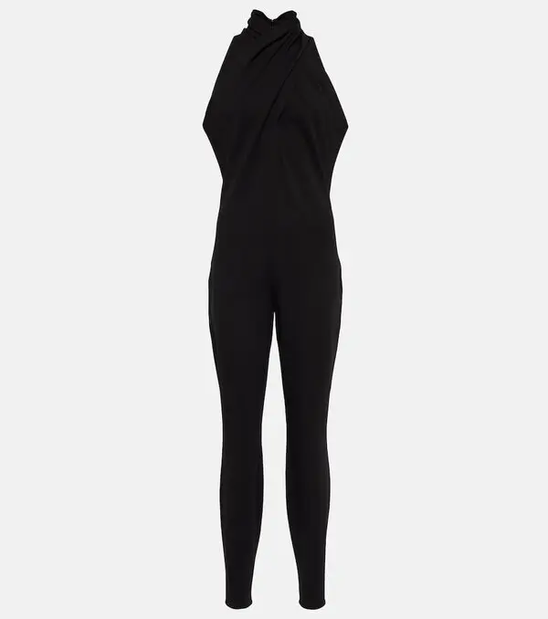 Alaïa Halterneck Crêpe Jumpsuit - Black