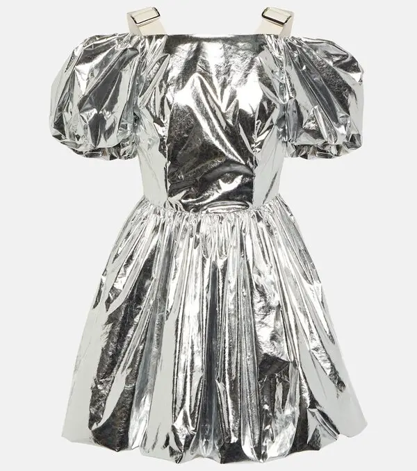 Simone Rocha Puff-sleeve Metallic Minidress