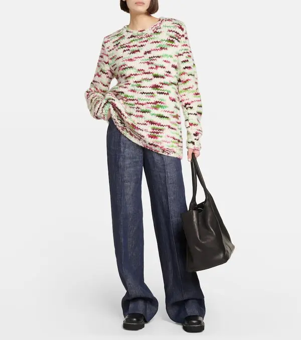 Gabriela Hearst Belted High-rise Wide-leg Linen Pants - Blue