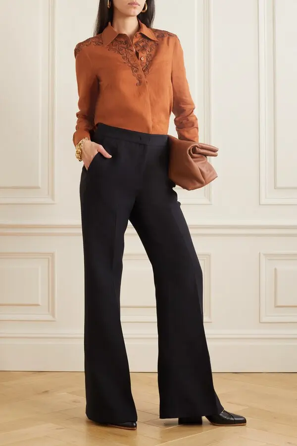 Gabriela Hearst Josey Embroidered Linen Shirt