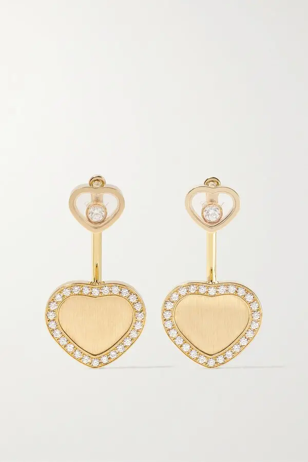 Chopard Happy Hearts 18-karat Diamond Earrings - Gold