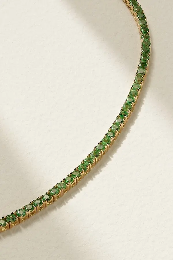 ROXANNE FIRST 14-karat Gold Tsavorite Tennis Necklace - Green