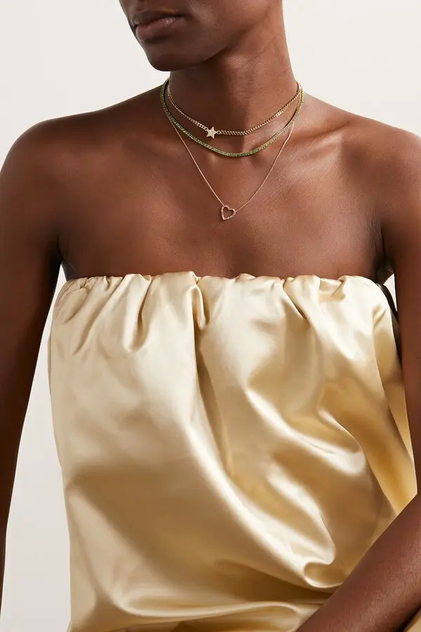 ROXANNE FIRST 14-karat Gold Tsavorite Tennis Necklace - Green