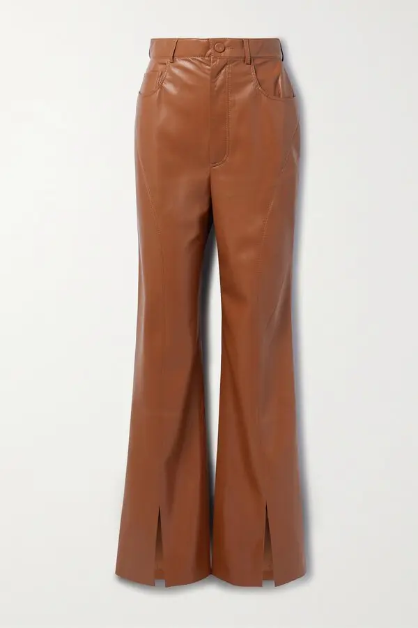 Nanushka Basha Vegan Leather Wide-leg Pants