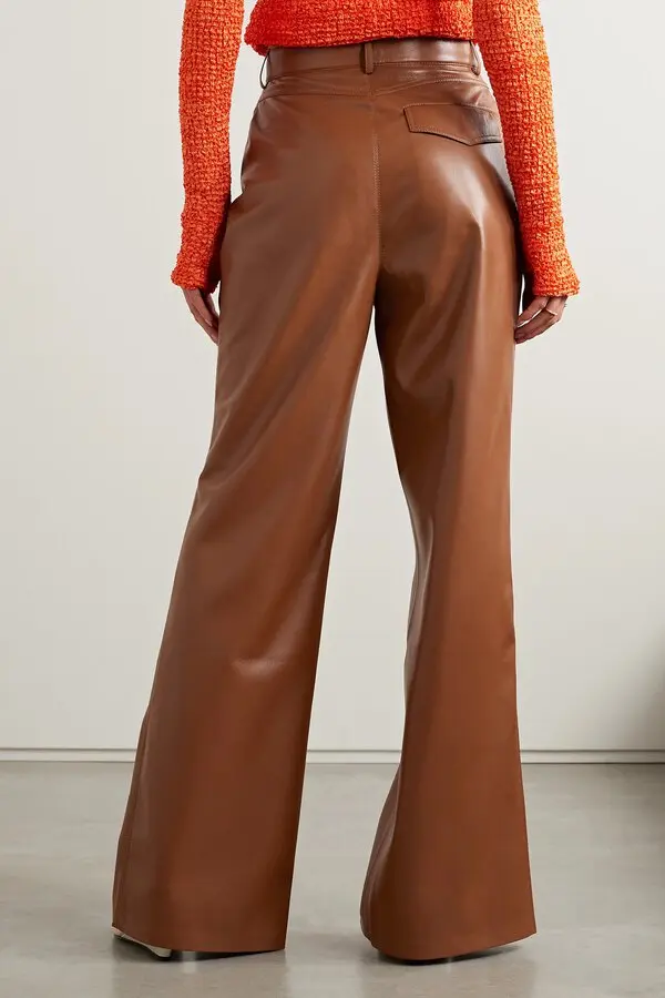 Nanushka Basha Vegan Leather Wide-leg Pants