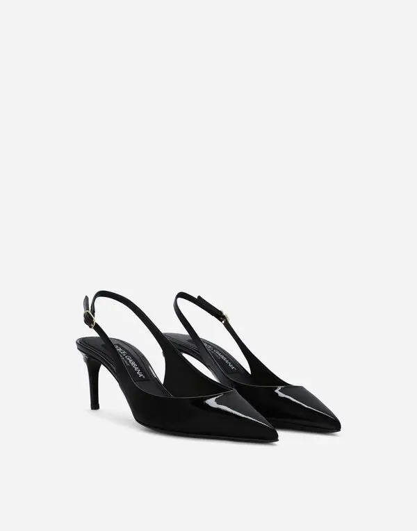 Dolce & Gabbana Patent Leather Cardinale Slingbacks
