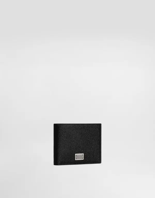 Dolce & Gabbana Calfskin Wallet With Coin Pocket And Logo Tag - Black