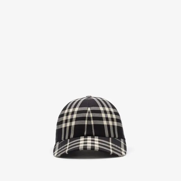 Burberry Check Cotton Baseball Cap - Black/calico Beige