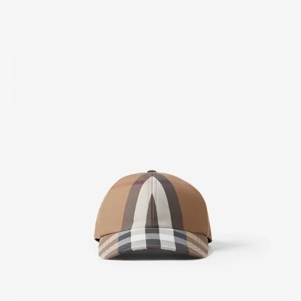Burberry Check Cotton Baseball Cap - Dark Birch Brown