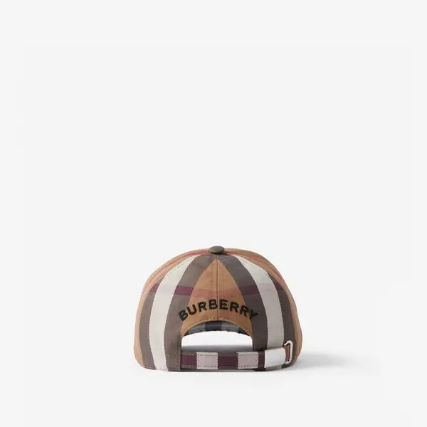 Burberry Check Cotton Baseball Cap - Dark Birch Brown