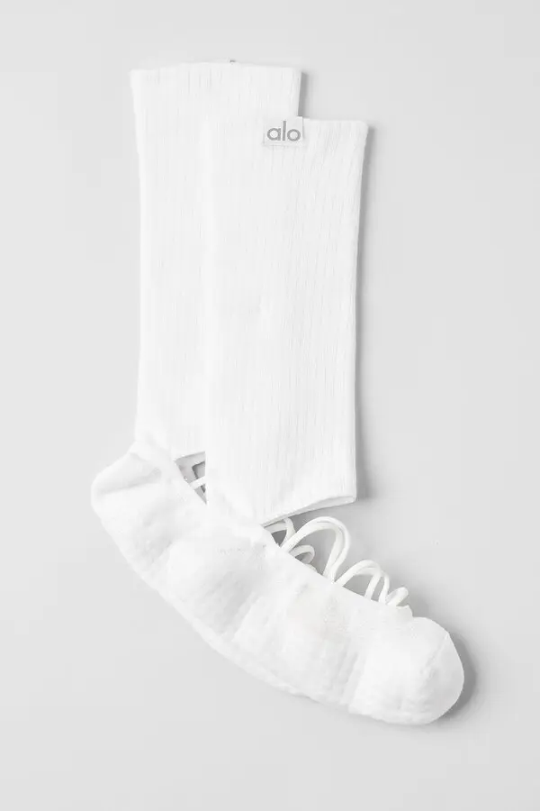 Alo Yoga Strappy Siren Grip Socks - White