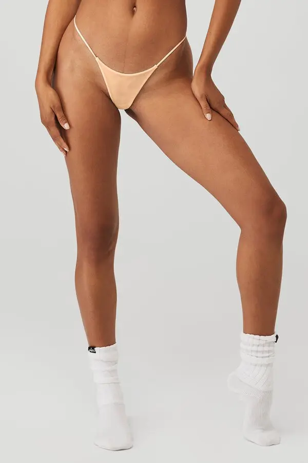 Alo Yoga Airmesh Venus Thong Underwear - Champagne