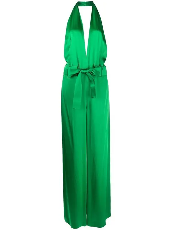 TOM FORD Halter V-neck Jumpsuit - Green