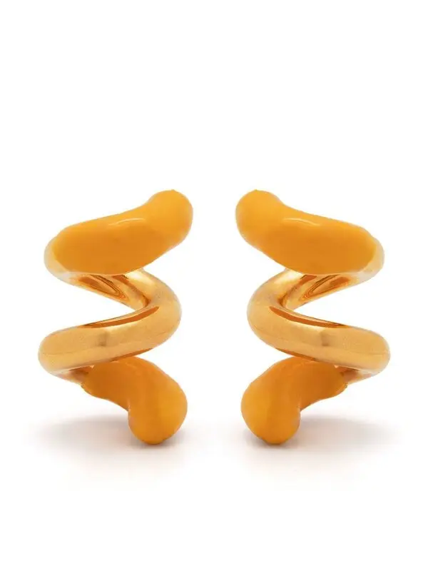 Sunnei Small Rubberized Earrings - Gold