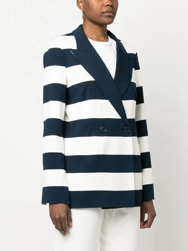 TWINSET Stripe-print Double-breasted Blazer