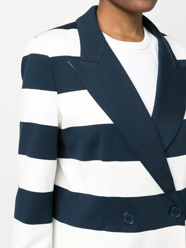 TWINSET Stripe-print Double-breasted Blazer