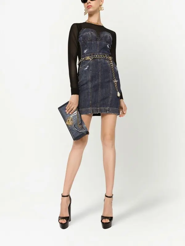 Dolce & Gabbana Long-sleeve Denim Minidress