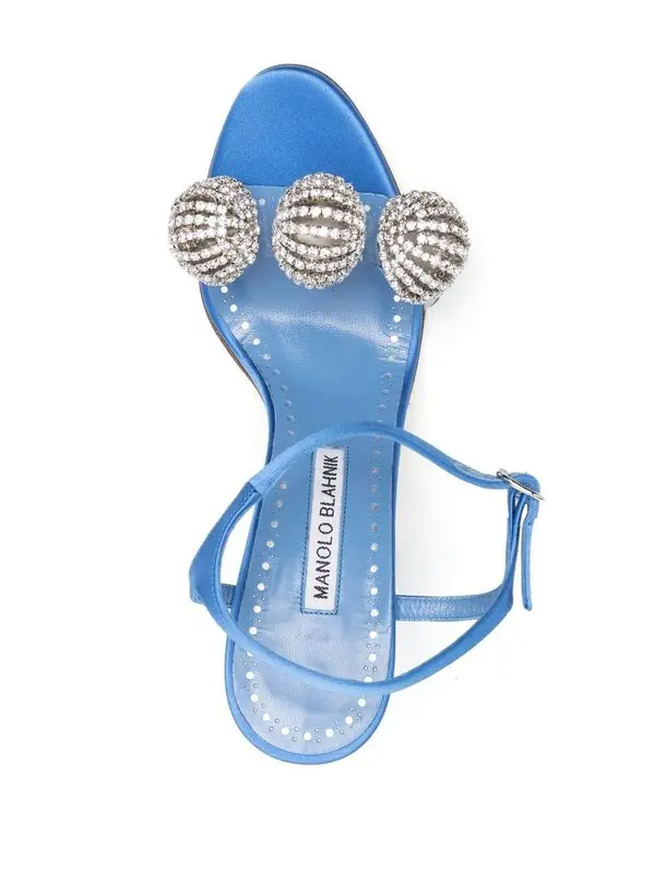 Manolo Blahnik Ostria 90mm Star-embellished Sandals - Blue