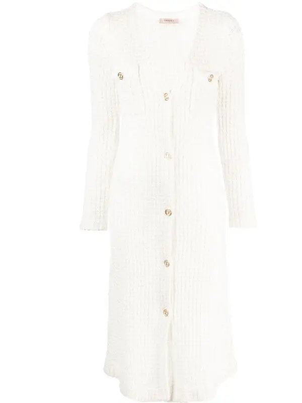 TWINSET Bouclé V-neck Cardigan Dress