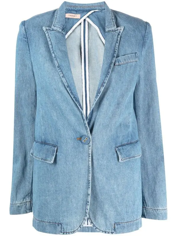 TWINSET Single-breasted Denim Blazer
