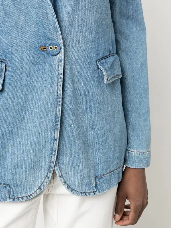 TWINSET Single-breasted Denim Blazer