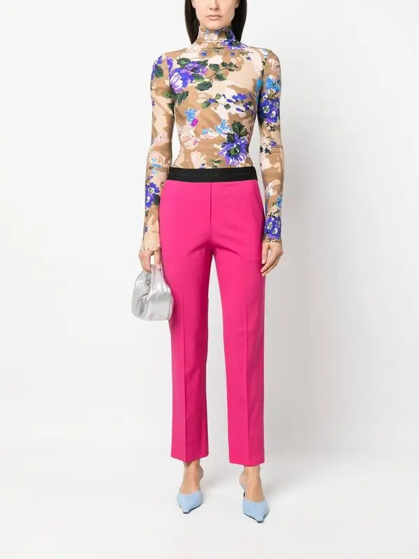 MSGM Contrast Waistband Trousers - Pink