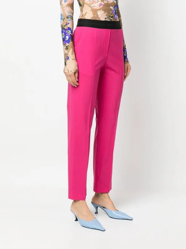 MSGM Contrast Waistband Trousers - Pink